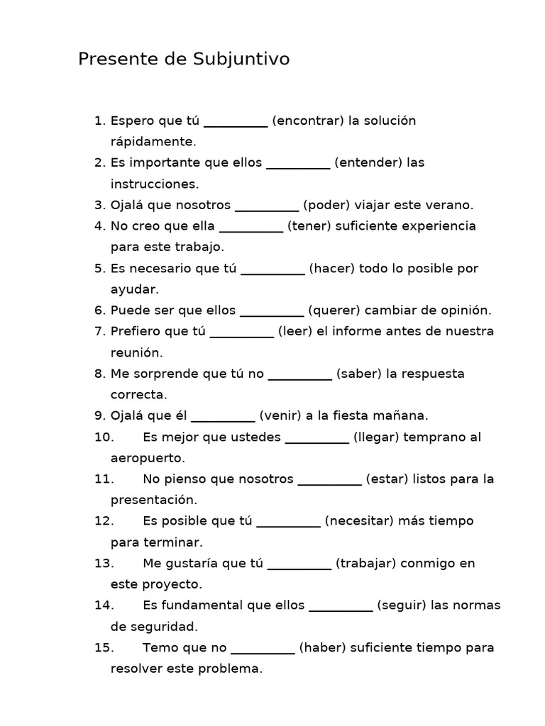 Presente de Subjuntivo | PDF