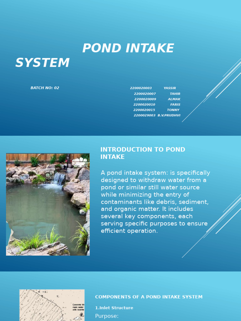 POND INTAKE SYSTEM | PDF