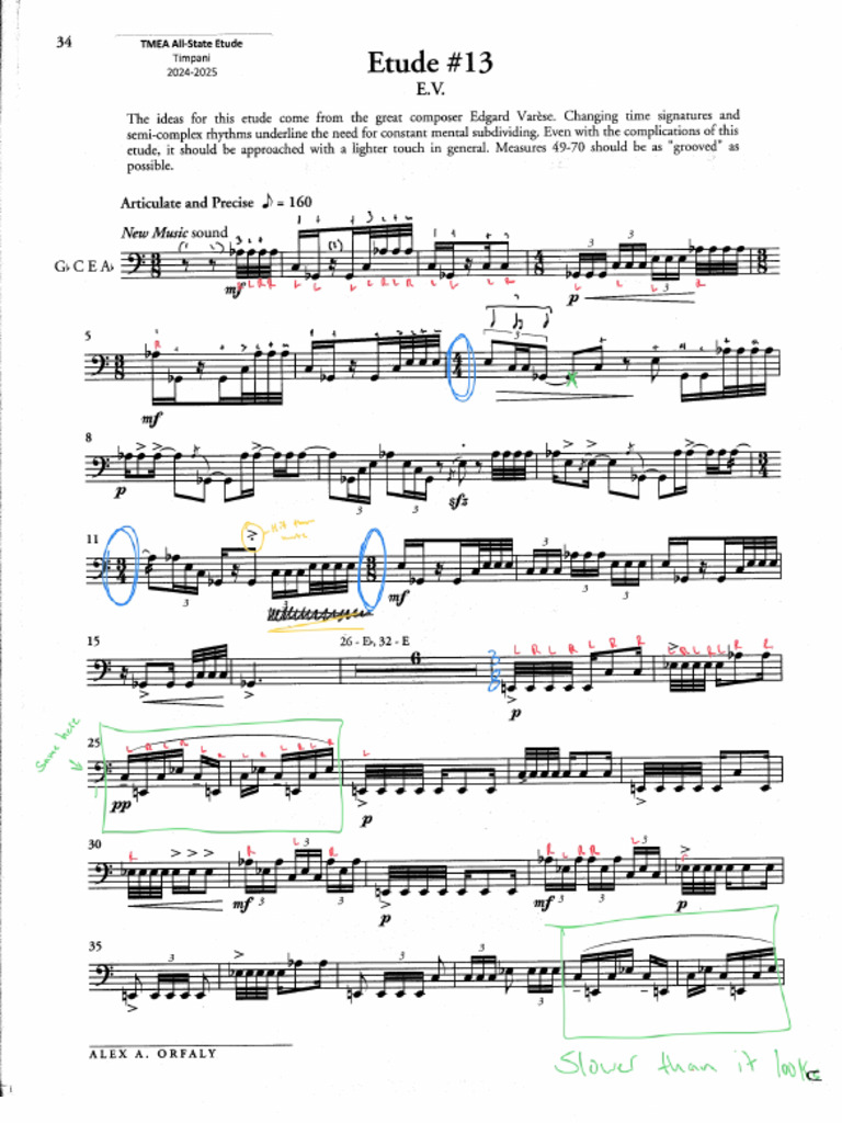 16 Timpani Etude 24-25 | PDF