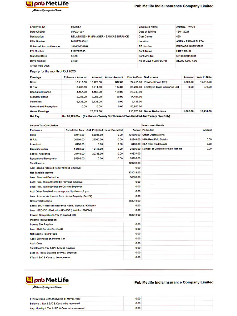 Salary Slip | PDF