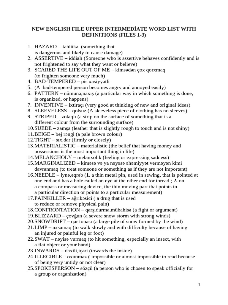 NEF Word List With Definition | PDF | Injection (Medicine)