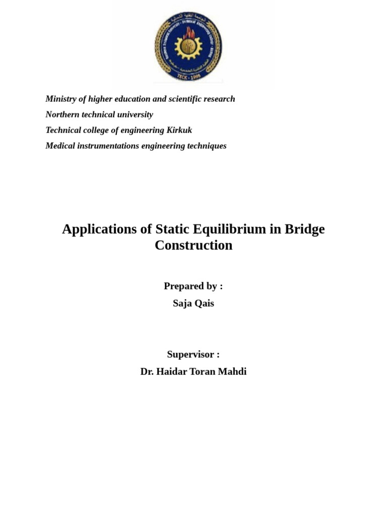 Static Equilibrium in Bridge Engineering | PDF | Beam (Structure) | Force