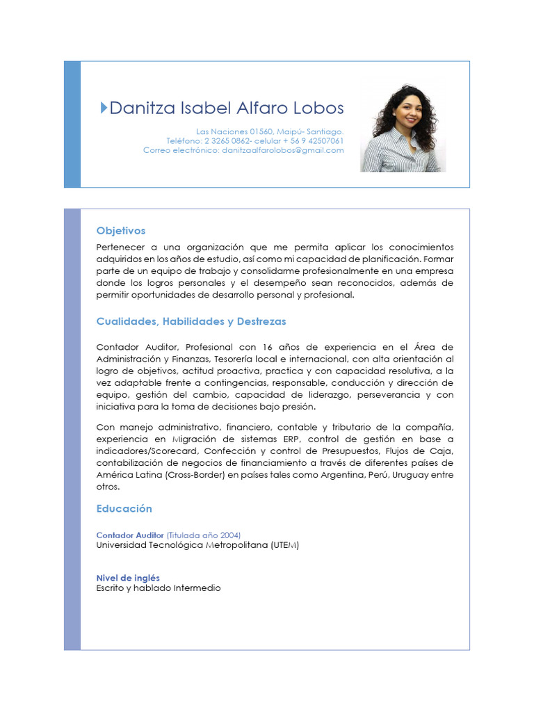 Experta en Finanzas y Contabilidad | PDF | Contador | Contabilidad