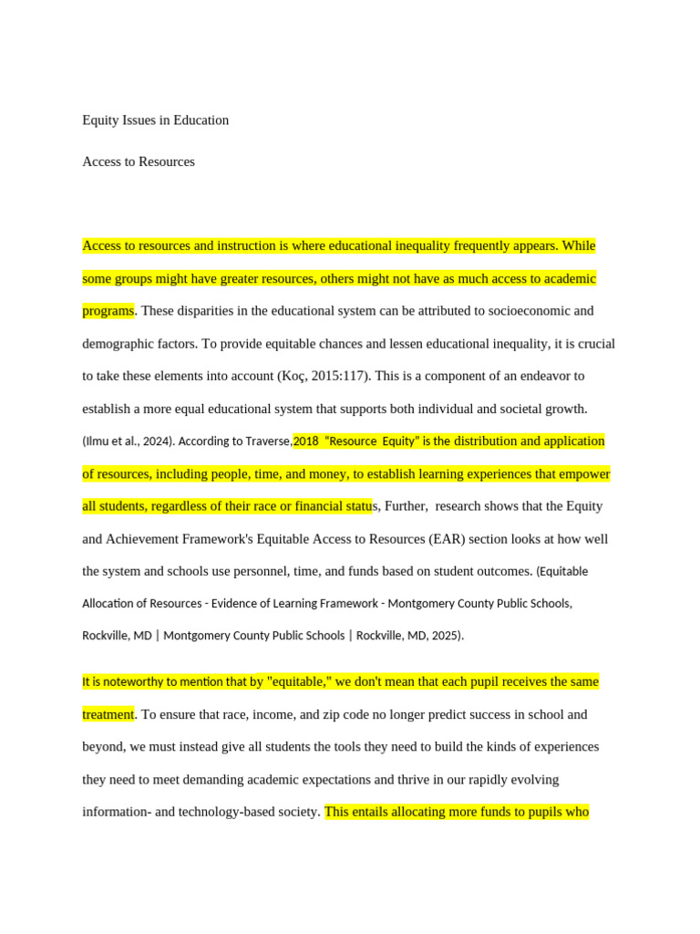 Equity Issues in Education | PDF | Economies