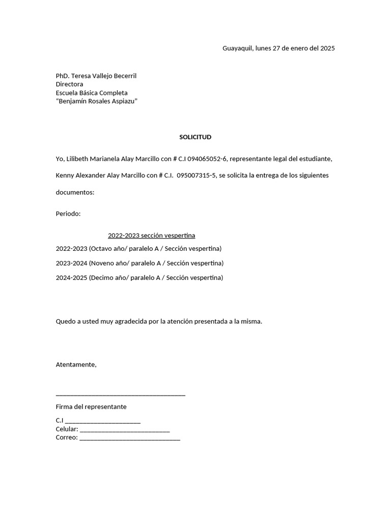 Solicitud Para Pedir Documentos[1] | PDF