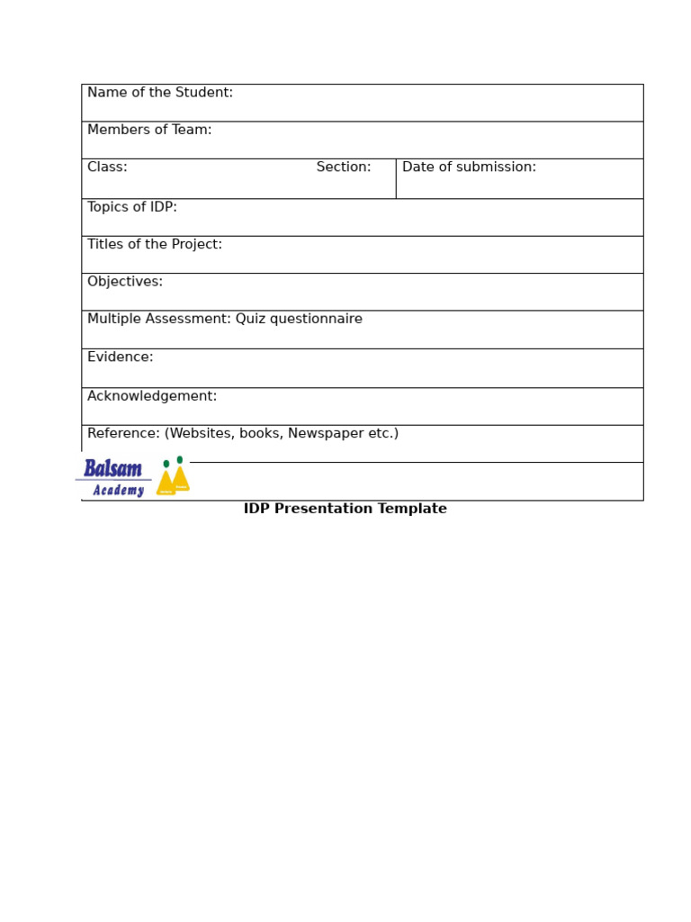 2024-25 IDP Presentation Template | PDF