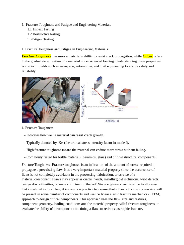 Fracture Toughness and Fatigue Analysis | PDF | Fatigue (Material ...