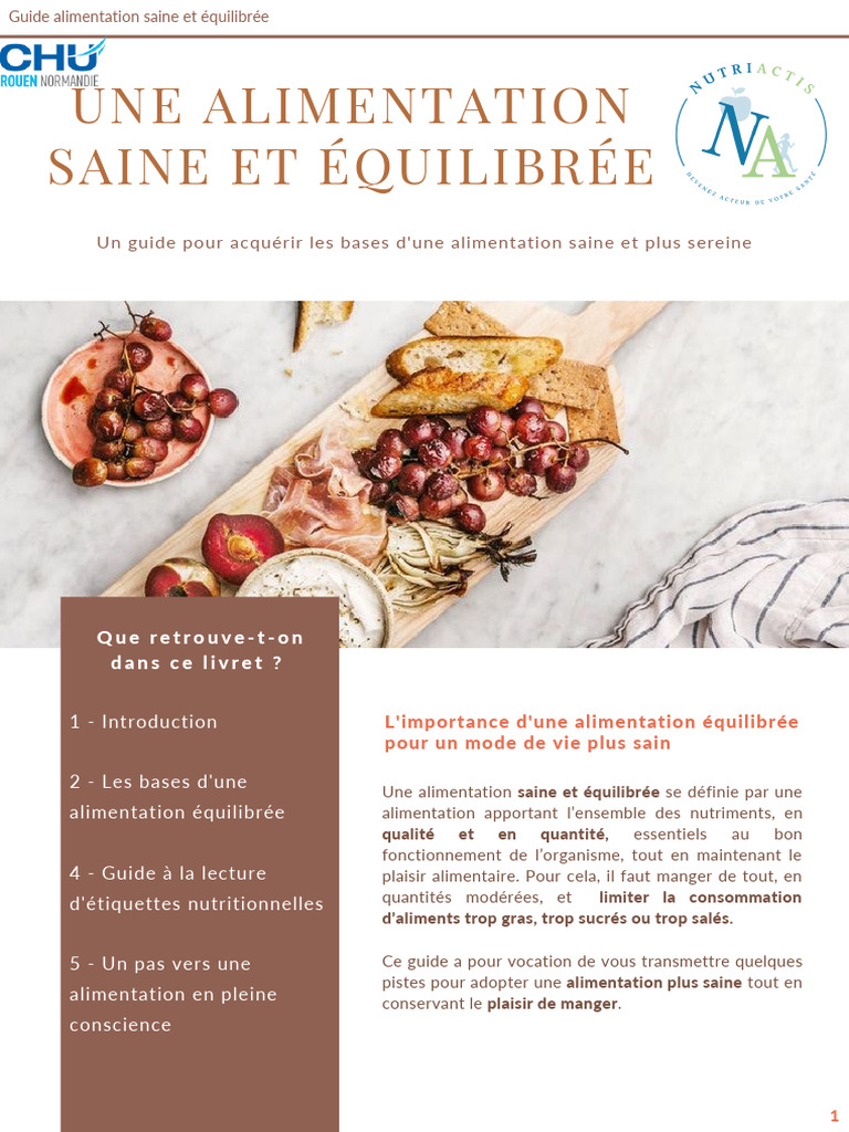 Guide Alimentation Saine Et Equilibree | PDF | Manger | Légumes