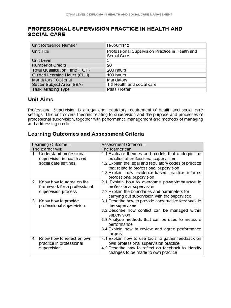 Professional Supervision in Health Care | PDF | Social Work | Learning