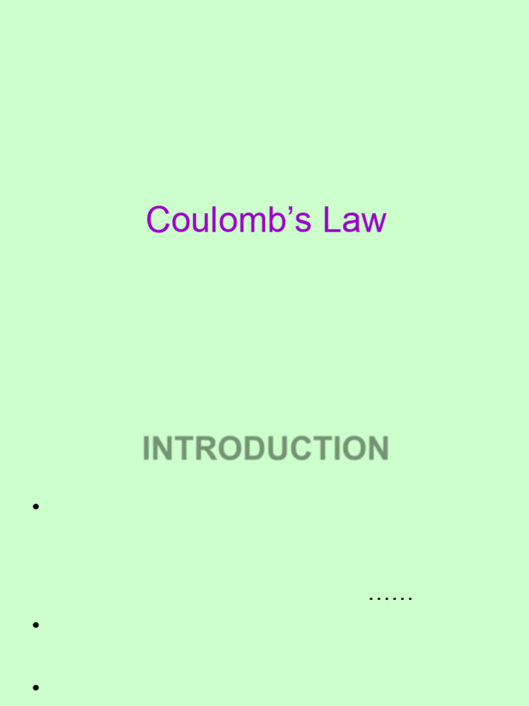 Electric Charge & Coulomb's Law | PDF | Electric Charge | Electron