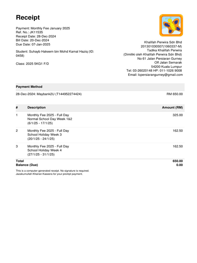 receipt-lc-persiaran-gurney-jk11535-20-dec-2024-monthly-fee-january-2025-suhayb-hakeem-bin-mohd ...