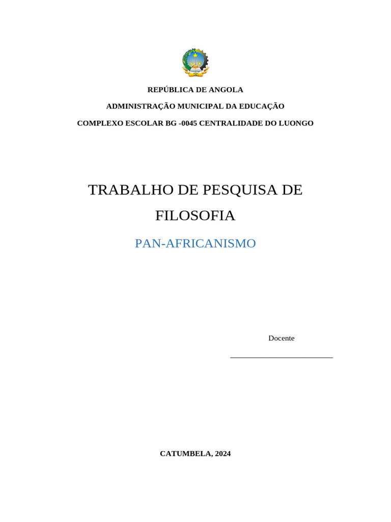 Pan Africanismo | PDF | Pan-africanismo | Ciência Política
