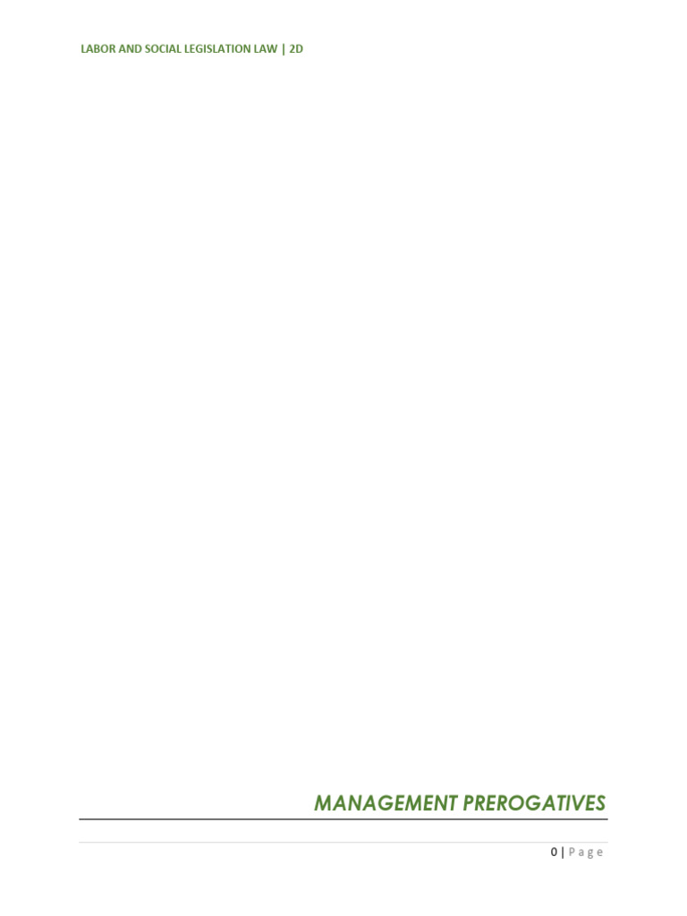CD - LABOR (Management Prerogative) Finals | PDF | Employment | Unfair Labor Practice