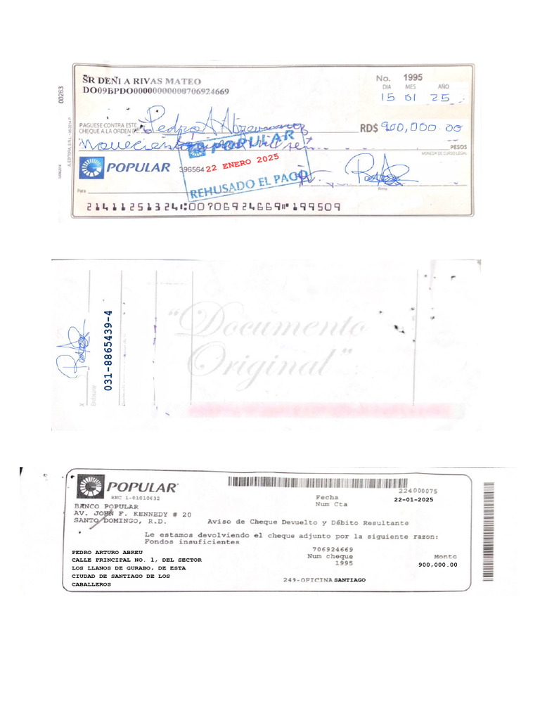 Cheque Devuelto | PDF