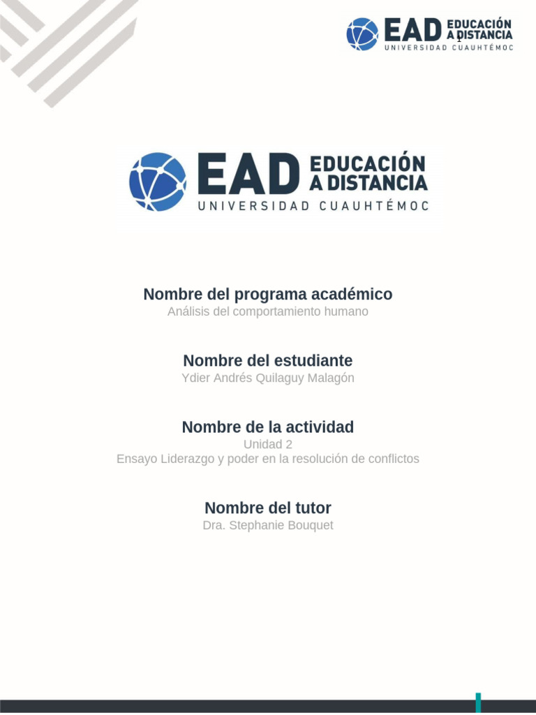 Ensayo Unidad 2 | PDF | Liderazgo | Maestros