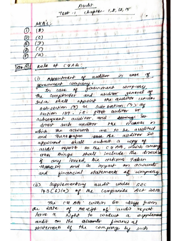 Audit Test 1 | PDF