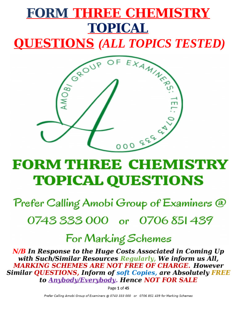 F3 CHEM TQ | PDF | Ammonia | Nitrogen