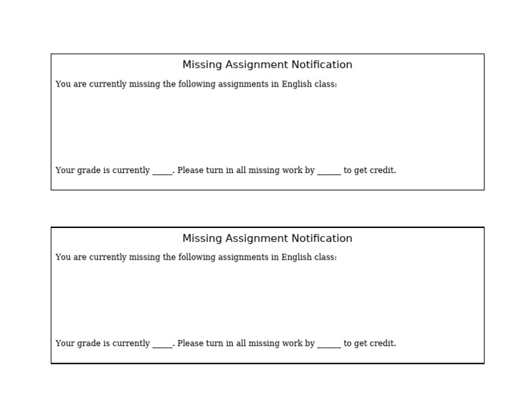 Missing Assignment Notification | PDF