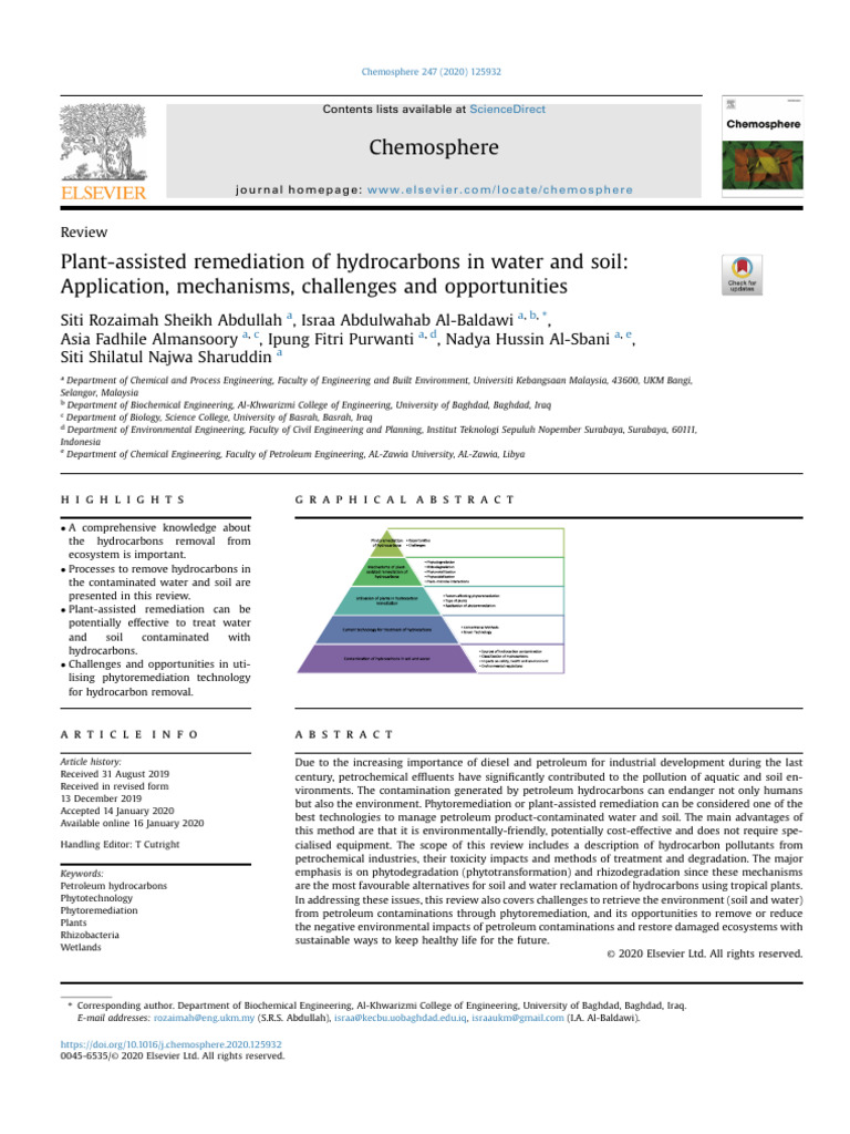 Plant-assisted remediation of hydrocarbons in water and soil ...