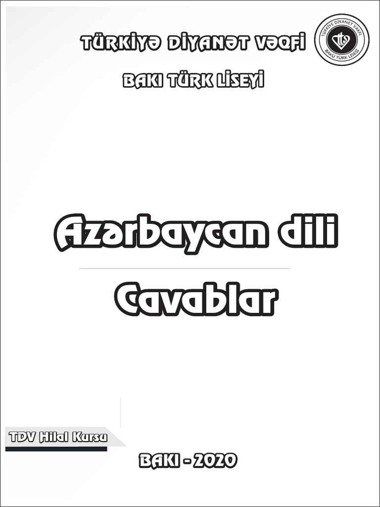 TDV-BTL Ana Dili Kitabının CAVABLARI | PDF