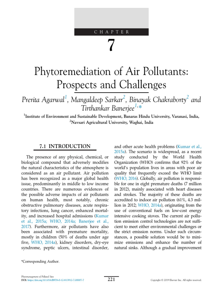 Phytoremediation of Air Pollutants: Prospects and Challenges | PDF ...