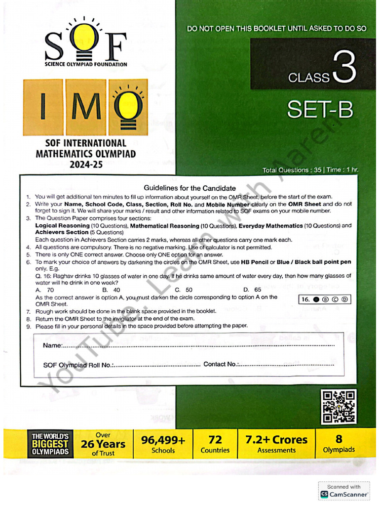 IMO Class3 2024-2025-SetB Watermark | PDF