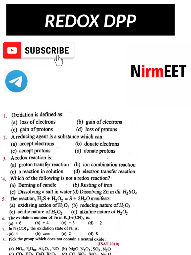 Neet-2024 Redox DPP | PDF