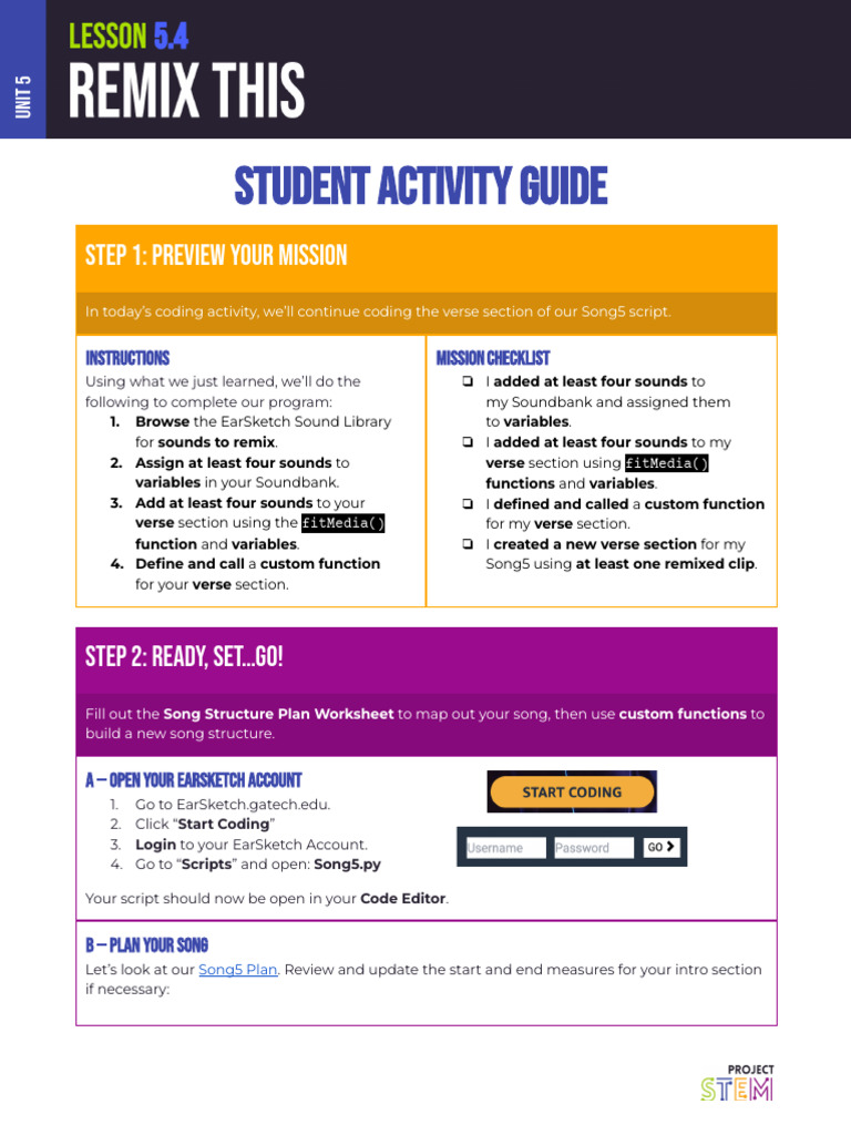 5.4 Activity Guide | PDF | Song Structure | Tempo