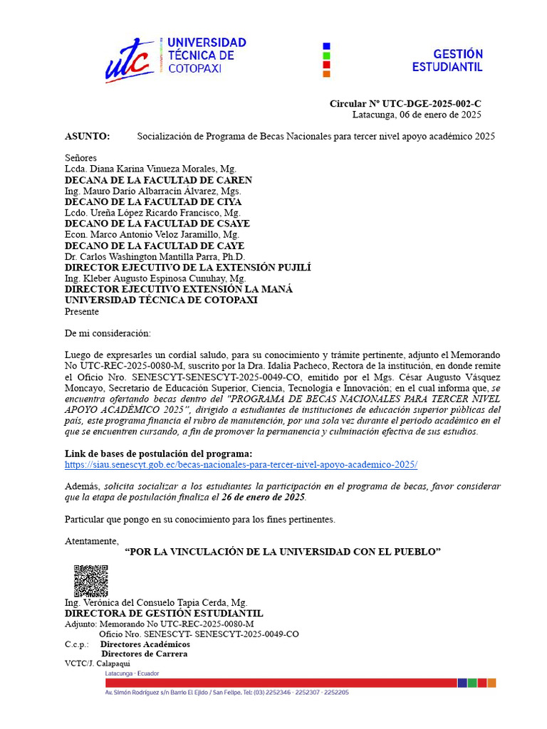 Circular #UTC DGE 2025 002 C Signed | PDF