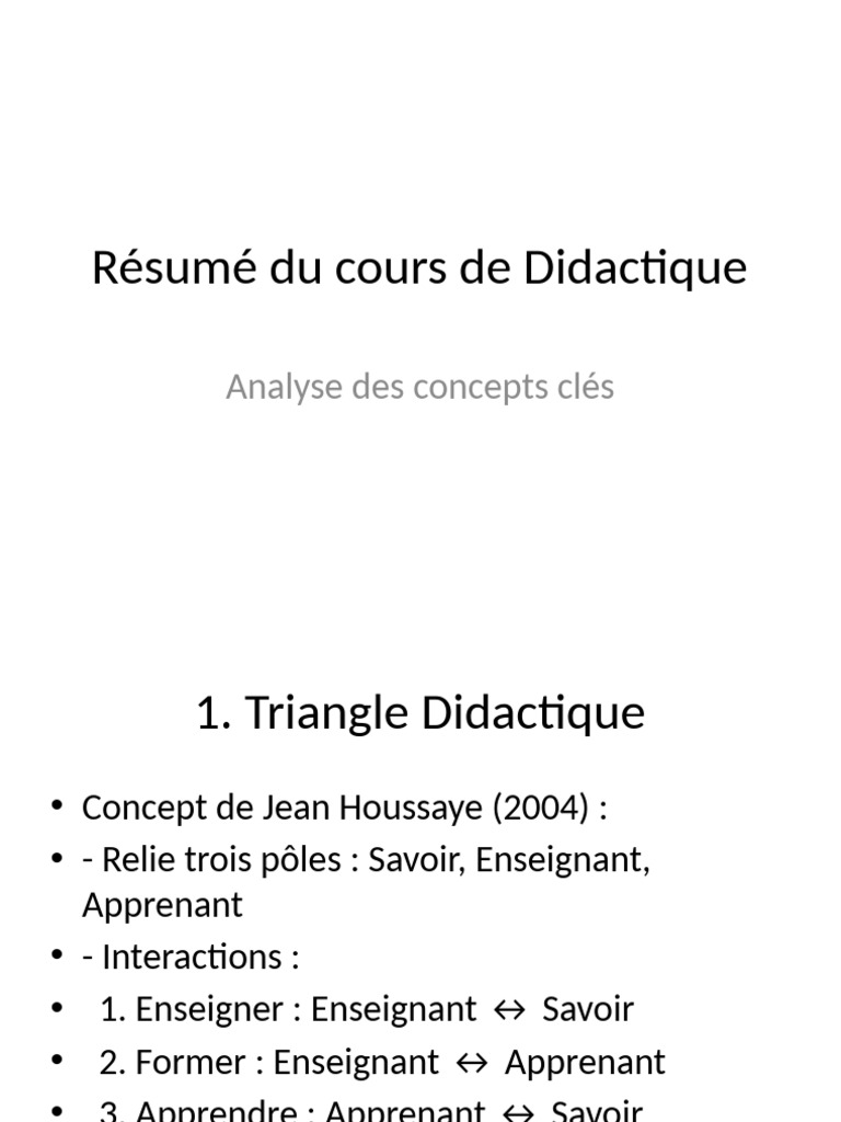 Résumé du cours de Didactique | PDF