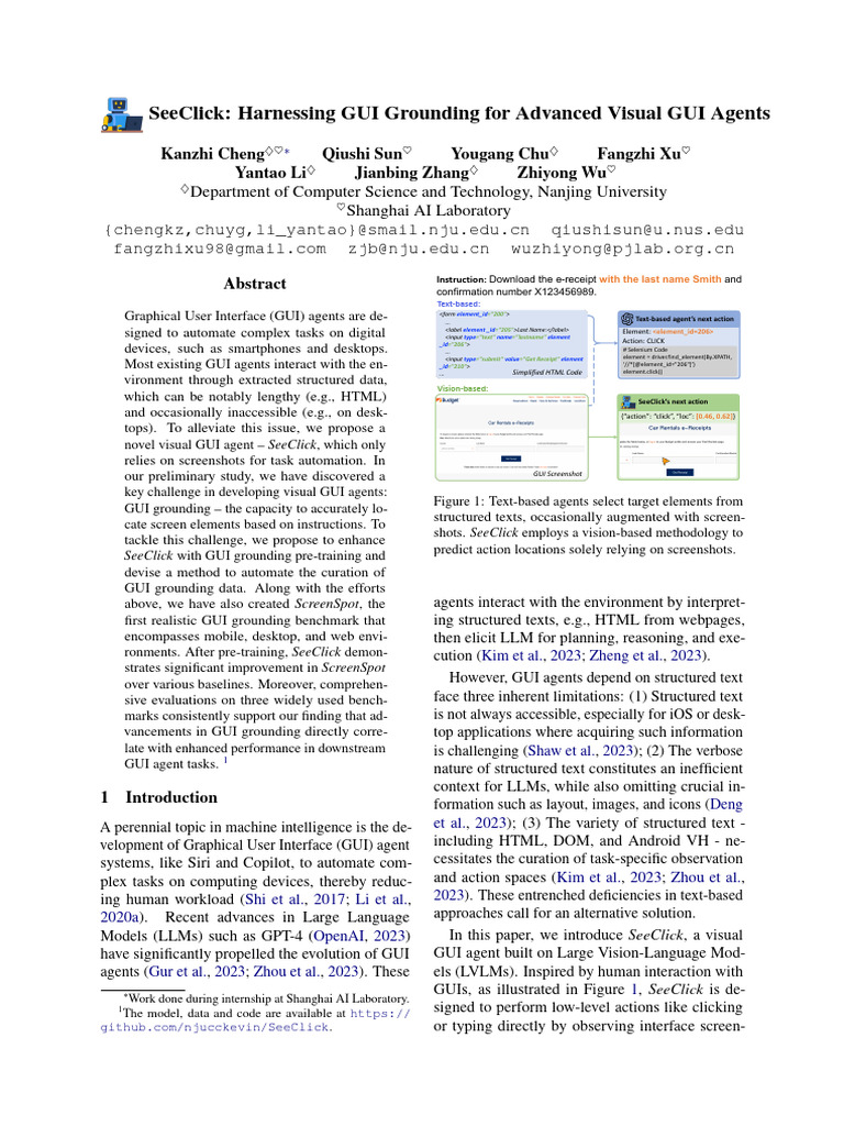 Harnessing GUI Grounding For Advanced Visual GUI Agents | PDF | Graphical User Interfaces | Icon ...
