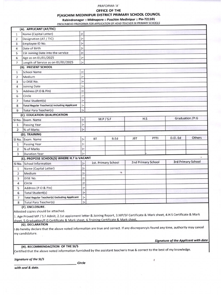 H.T Application Form | PDF