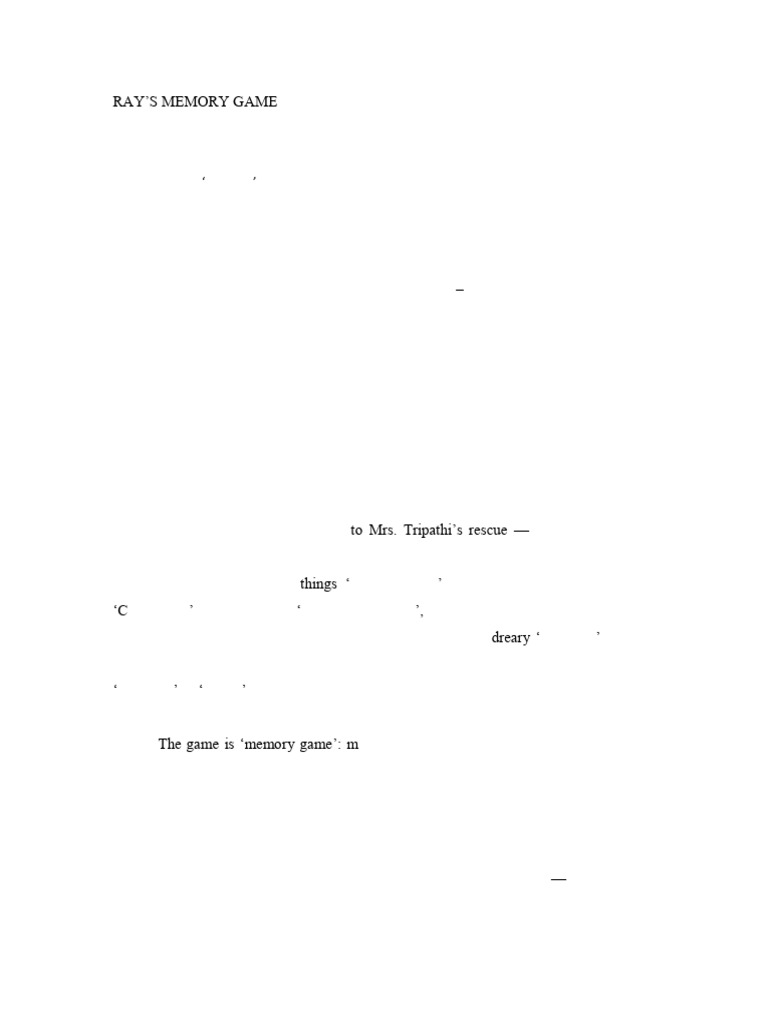 Rays Memory Game | PDF | Sigmund Freud | Psychoanalysis
