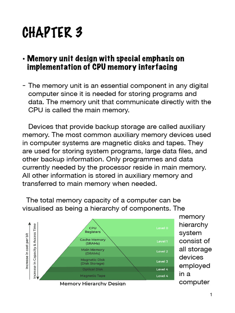 Memory Unit Design and Interfacing | PDF | Random Access Memory | Computer Data Storage