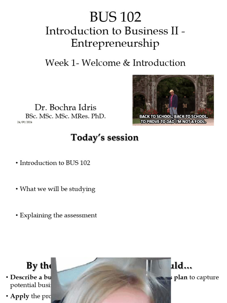 Intro to Entrepreneurship Course | PDF | Entrepreneurship