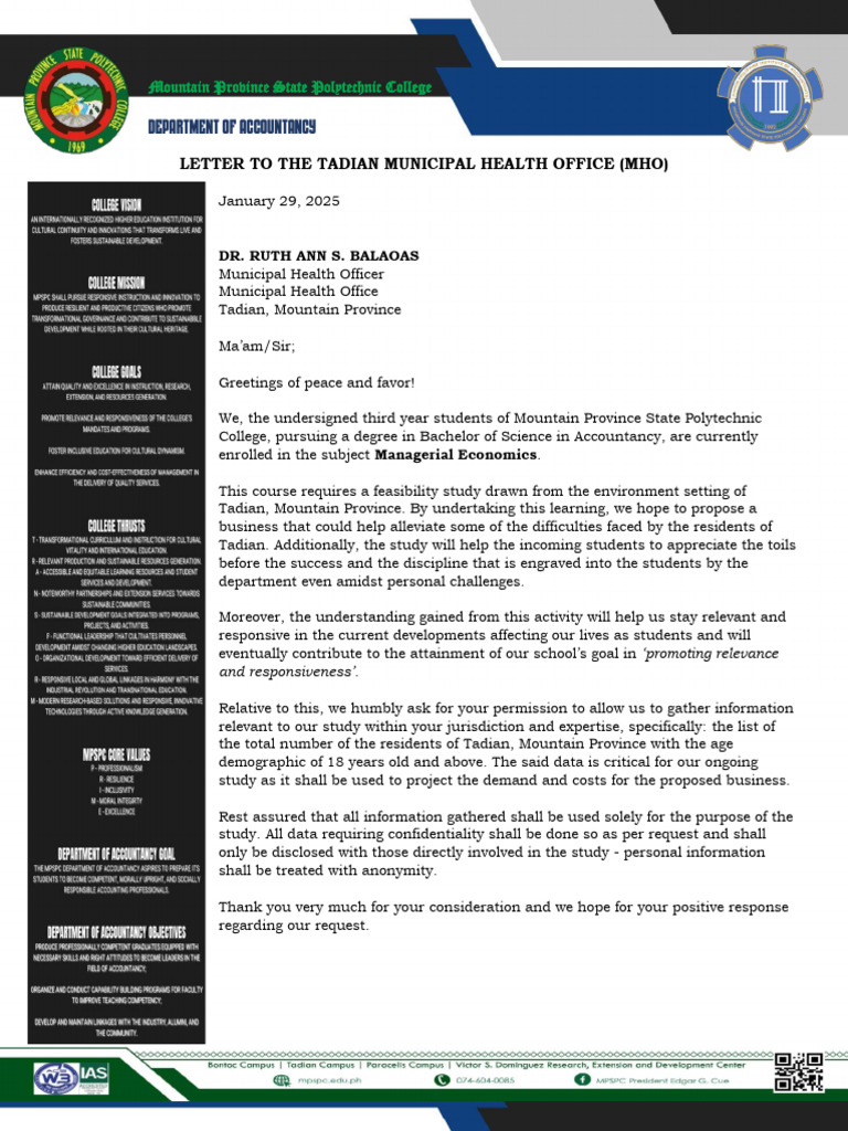 Communication Letter - MHO 29 | PDF