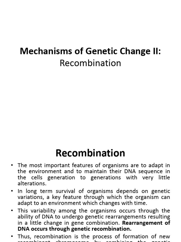 7 Genetic Recombination | PDF | Genetic Recombination | Dna