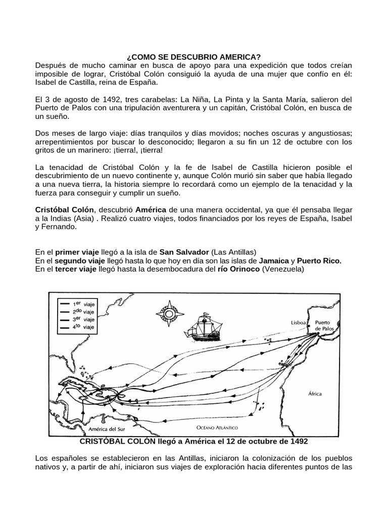 Descubrimiento de América | PDF | Cristobal colon | Edad del descubrimiento