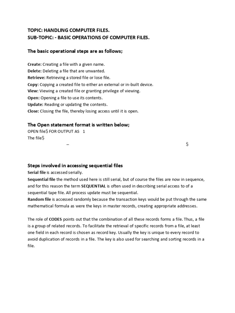 8261 - Handling Computer Files | PDF