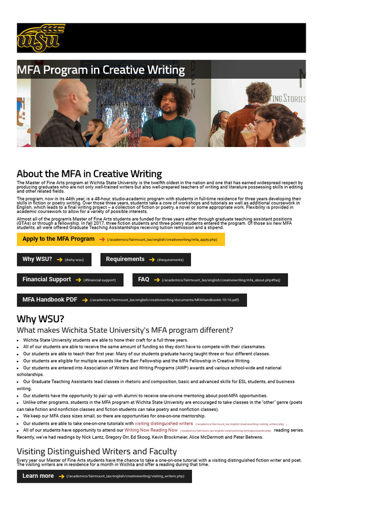 Wichita State University - About The Graduate MFA in Creative Writing ...