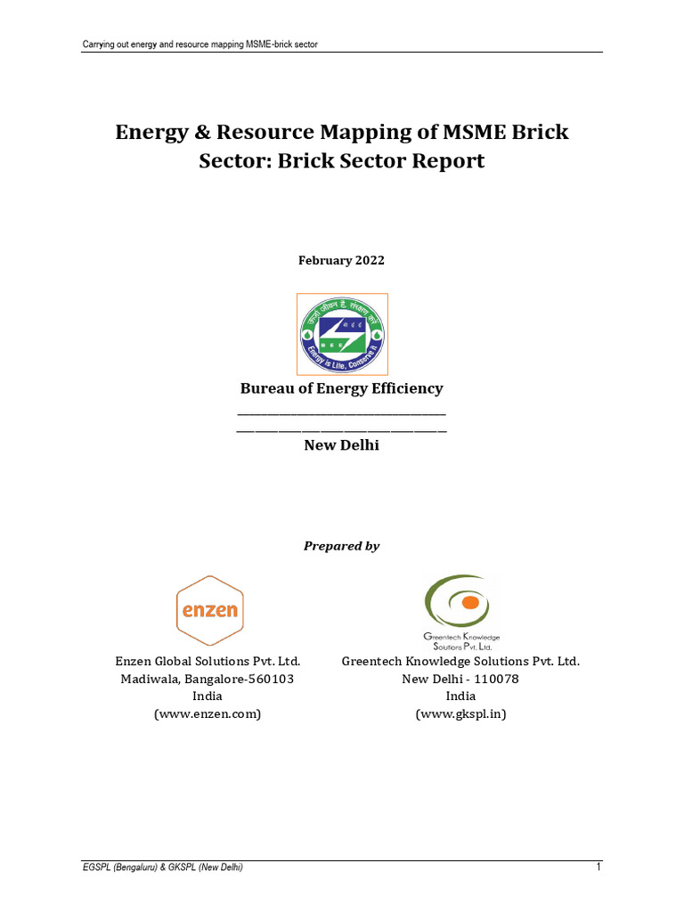 Brick Sector Energy Mapping | PDF | Combustion | Fuels