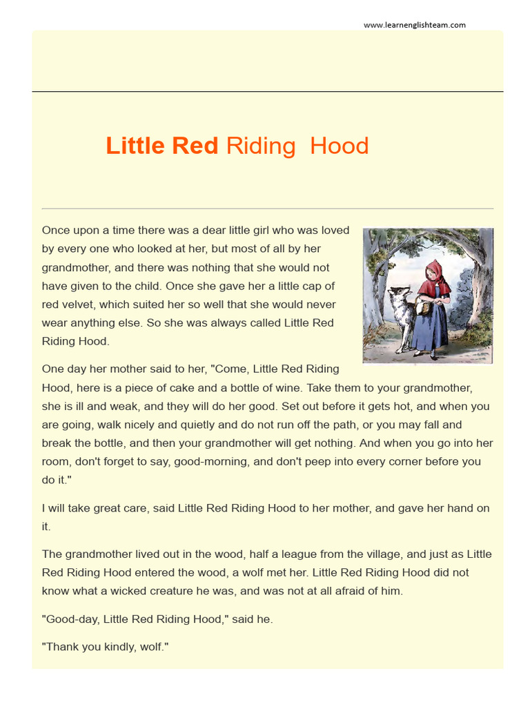 Little Red Riding Hood Tale | PDF | Little Red Riding Hood