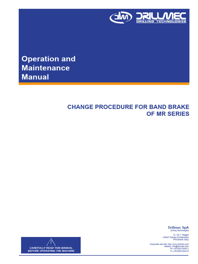 Band Brake Change Procedure | PDF
