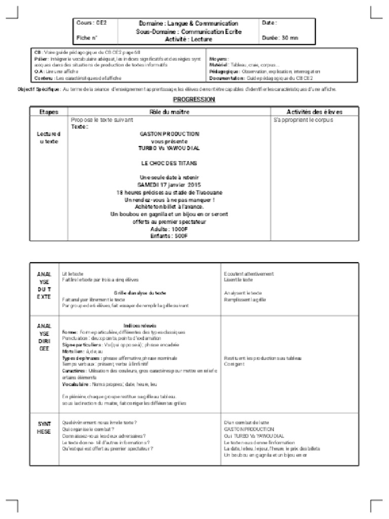 Fiches LECTURE CE2_Phoenix | PDF