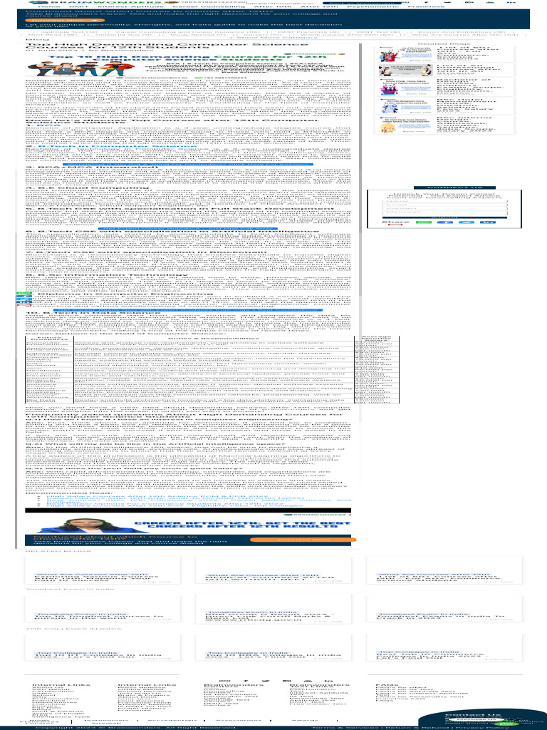 Top High Demanding Computer Science Courses For 12th Students - Brainwonders | PDF | Computer ...