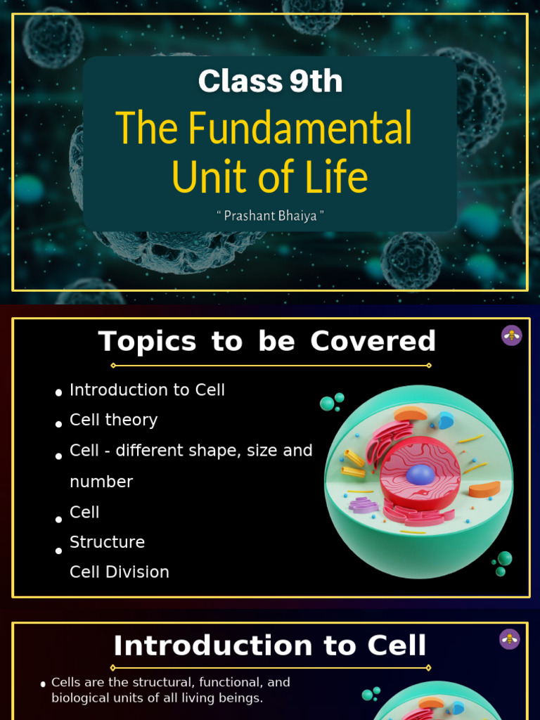 Class 9: Fundamental Unit of Life Notes | PDF | Cell (Biology) | Osmosis