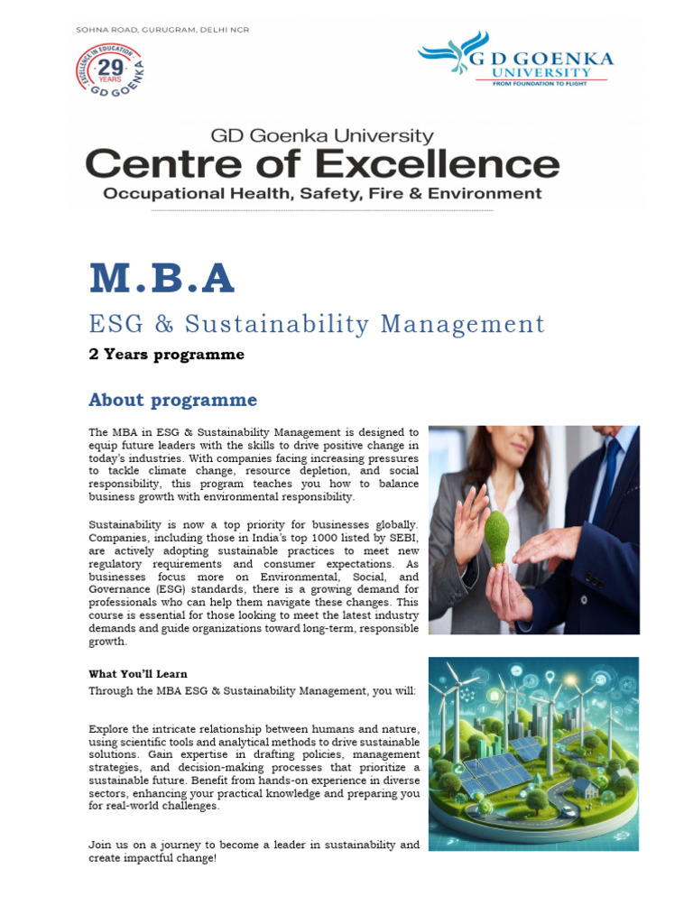 Online MBA in ESG & Sustainability | PDF