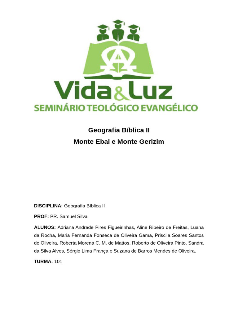 Monte Gerizim na Geografia Bíblica | PDF | Samaritanos | Jesus