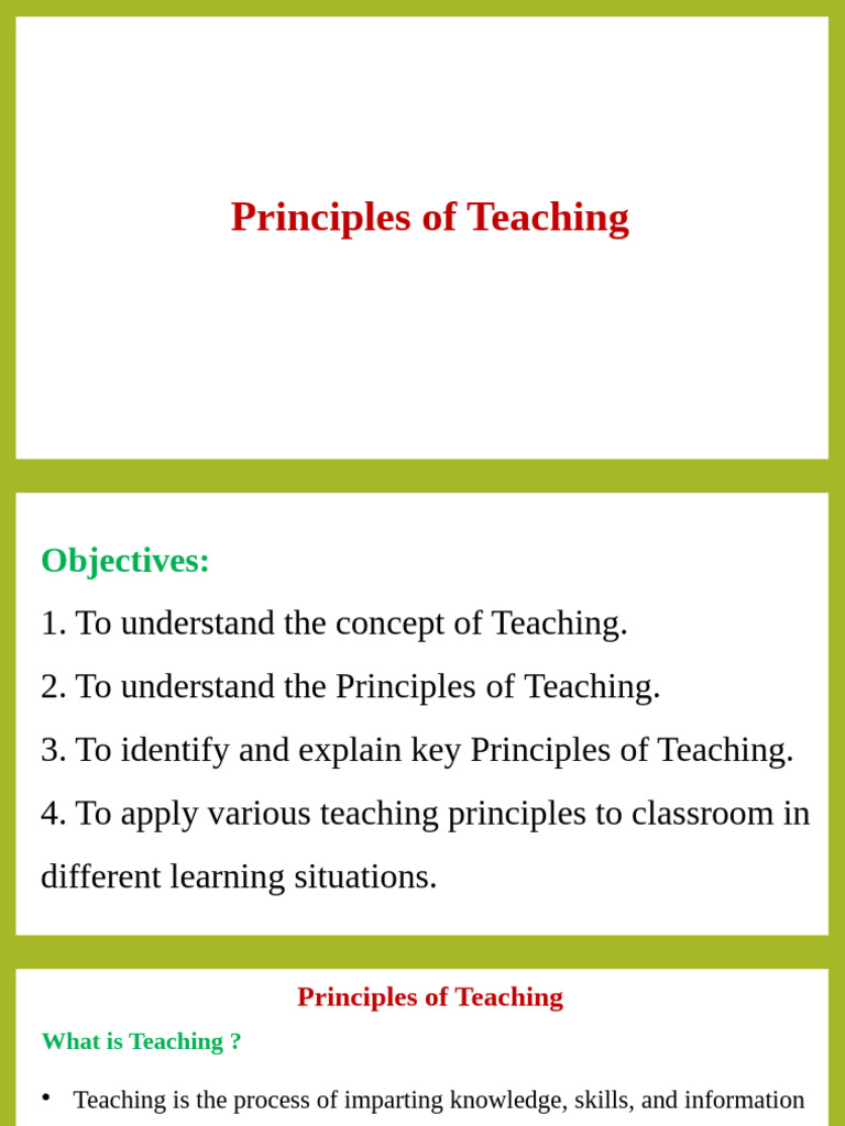 Principles of Teaching | PDF | Learning | Teachers