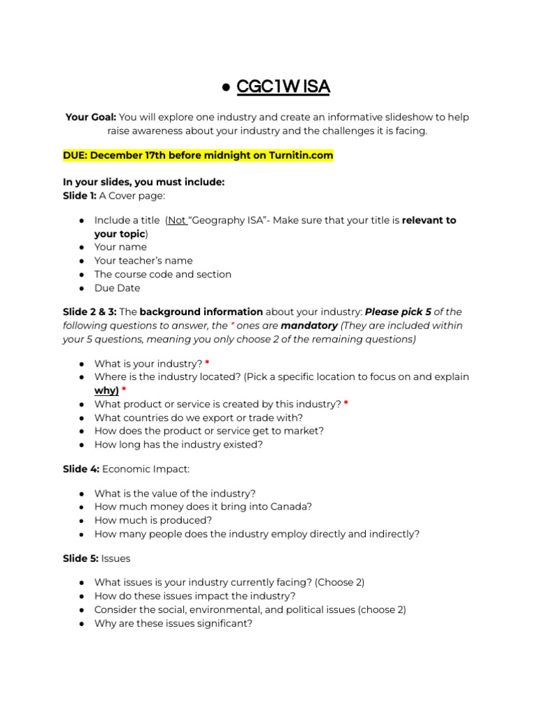 CGC1D ISA - 2024 - 2025 | PDF | Citation